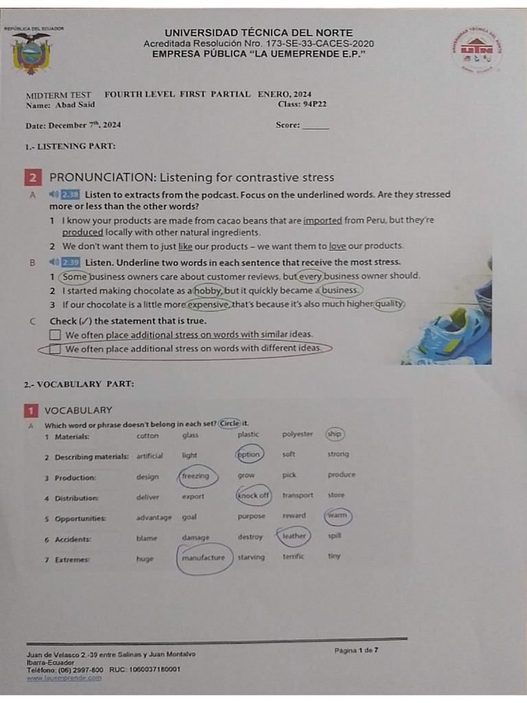 Second Partial Test Enero | PDF