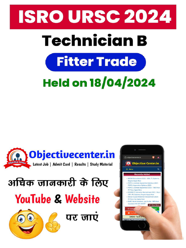 ISRO URSC Fitter Paper 2024. | PDF