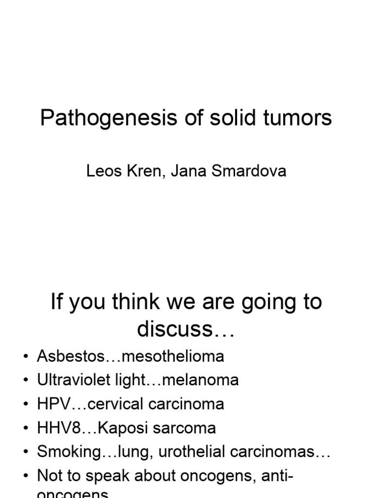 Understanding Solid Tumor Pathogenesis | PDF | Immunotherapy | Cancer