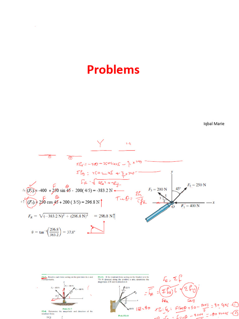 Chapter 2 - Problems | PDF | Euclidean Vector | Cartesian Coordinate System