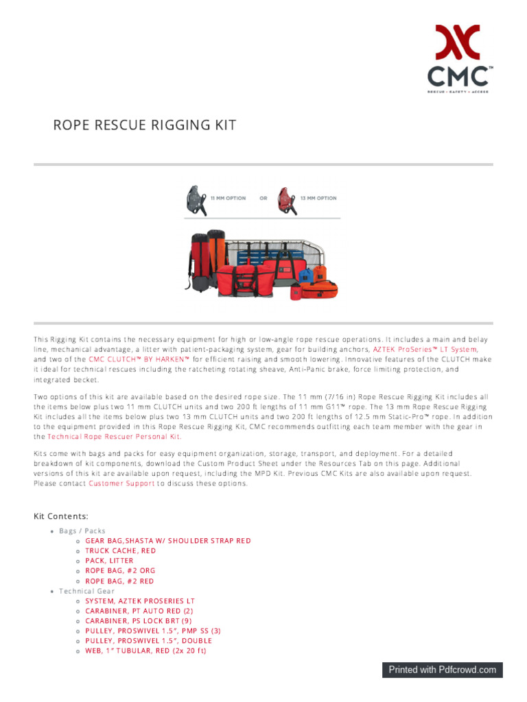 _equipment_rope_rescue_rigging_kit | PDF | Manufactured Goods