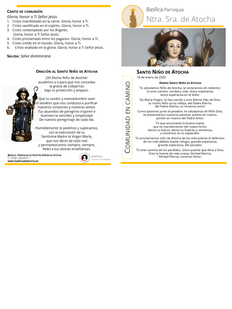 Ninito de Antócha HojA Parrroqial | PDF | María, madre de Jesús ...