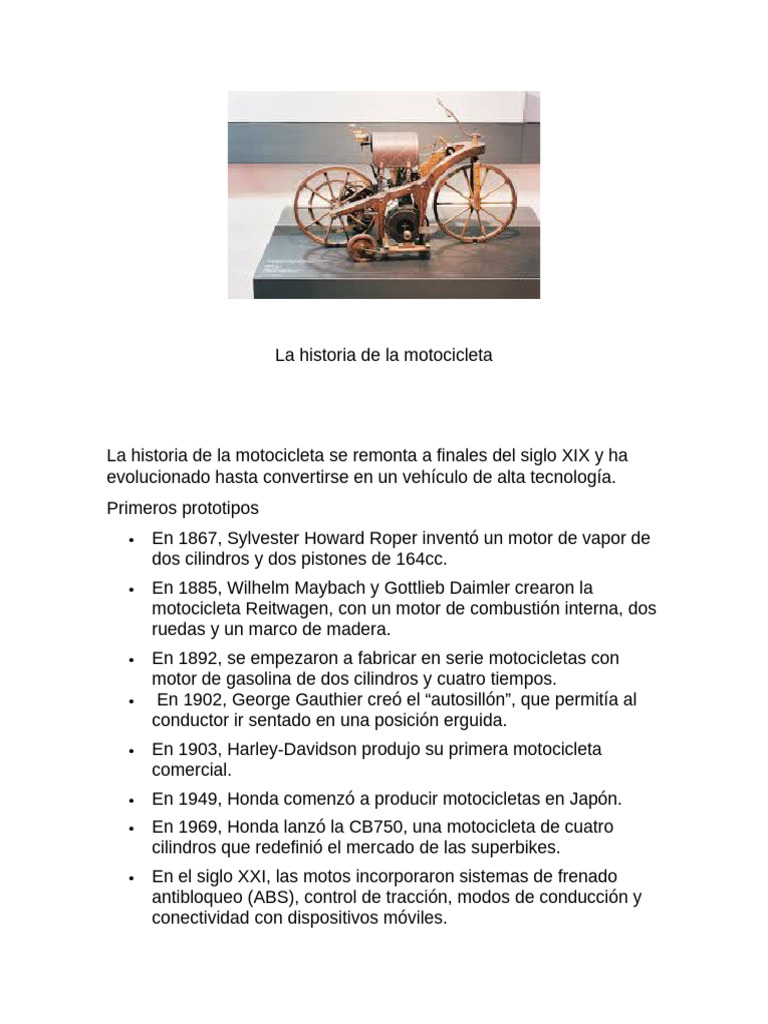 La Historia de La Motocicleta | PDF