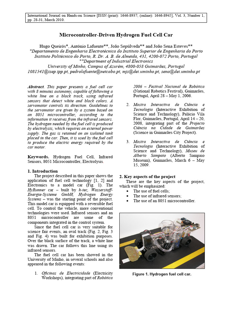 Microcontroller-Driven Hydrogen Fuel Cell Car | PDF | Fuel Cell | Anode