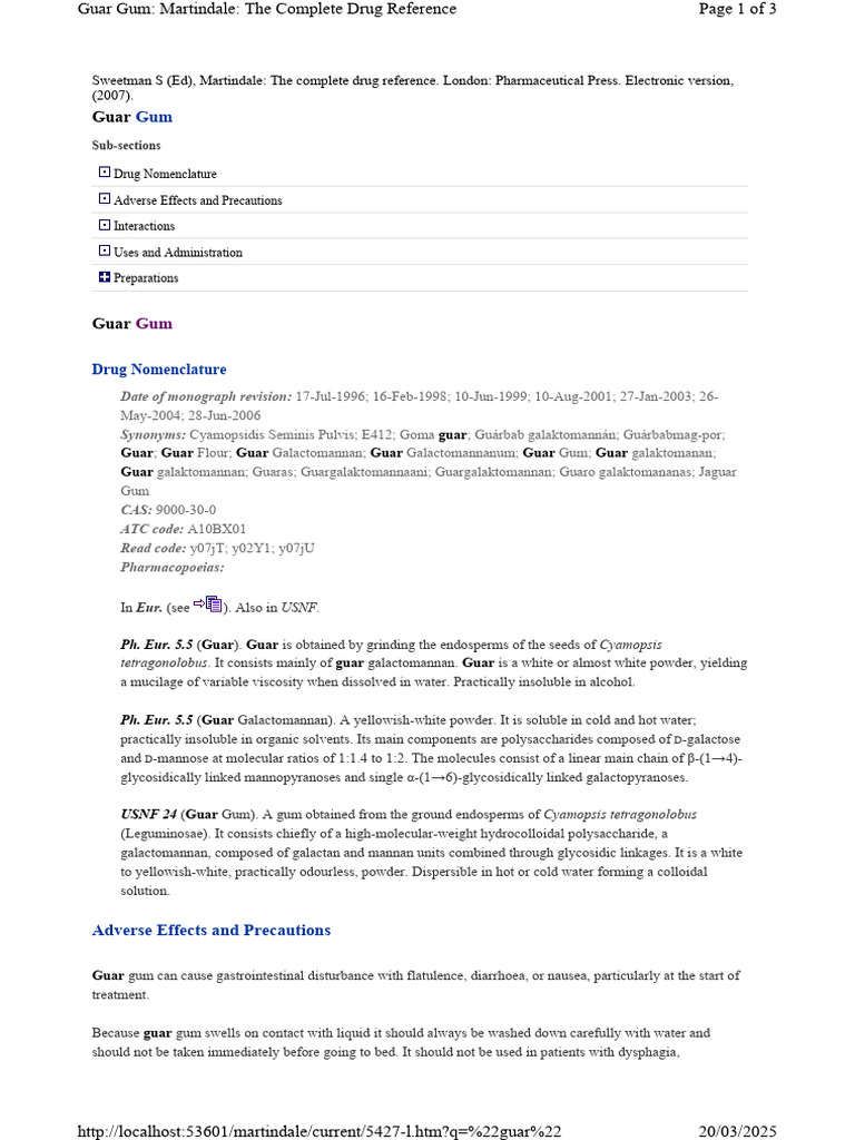 Guar Gum: Uses and Precautions | PDF | Cholesterol | Low Density ...