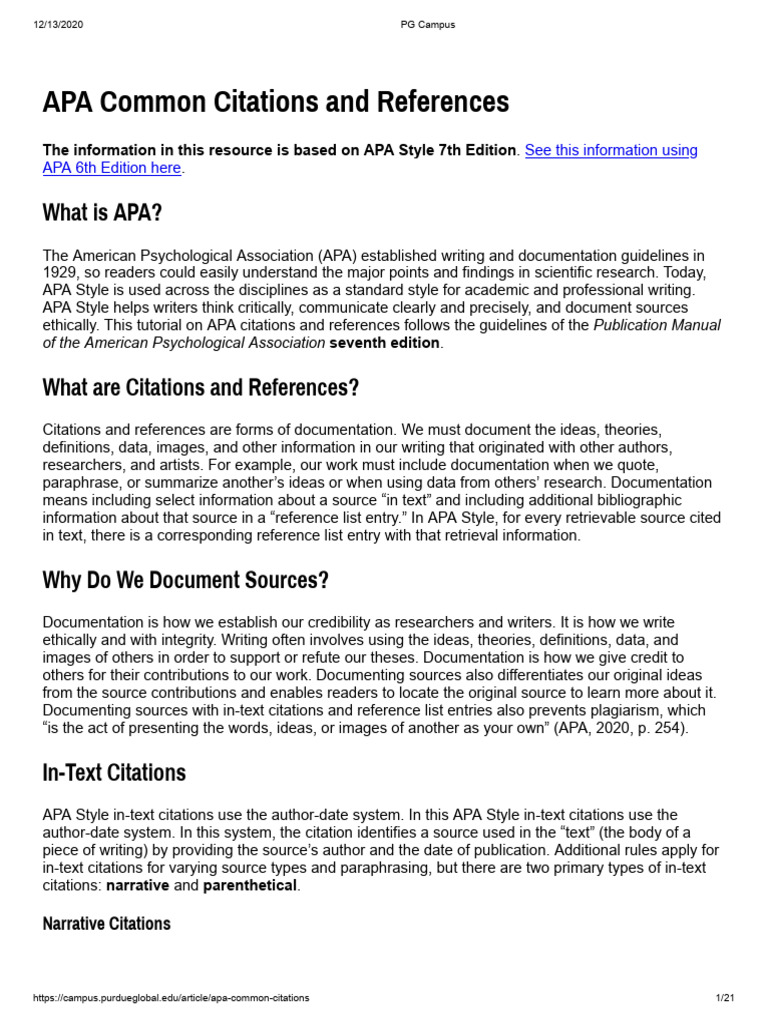 APA Common Citations and References | PDF | Apa Style | Citation