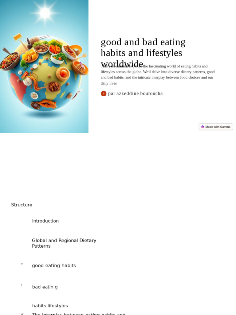 4 - Good and Bad Eating Habits and Lifestyles Worldwide | PDF | Diet ...