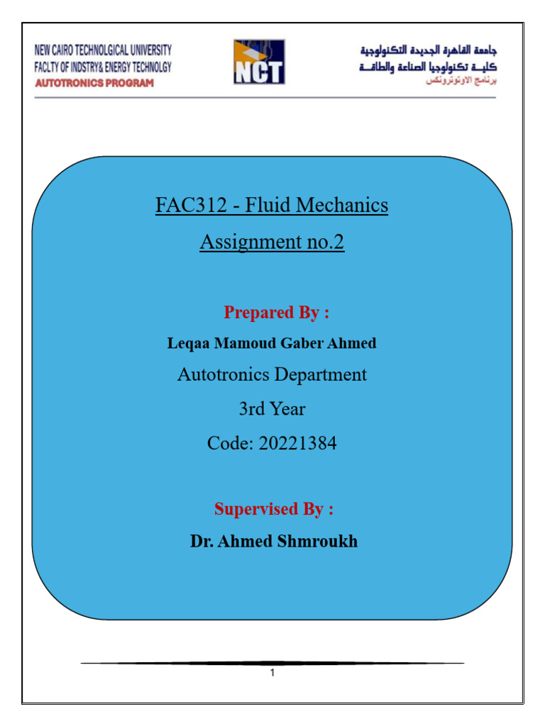 Ass2 by Leqaa Mahmoud Gaber | PDF | Pump | Liquids