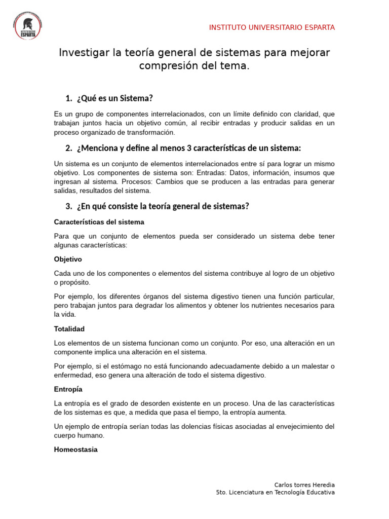La Teoria General de Sistemas para Mejorar Compresion Del Tema | PDF | Entropía | Teoría de sistemas