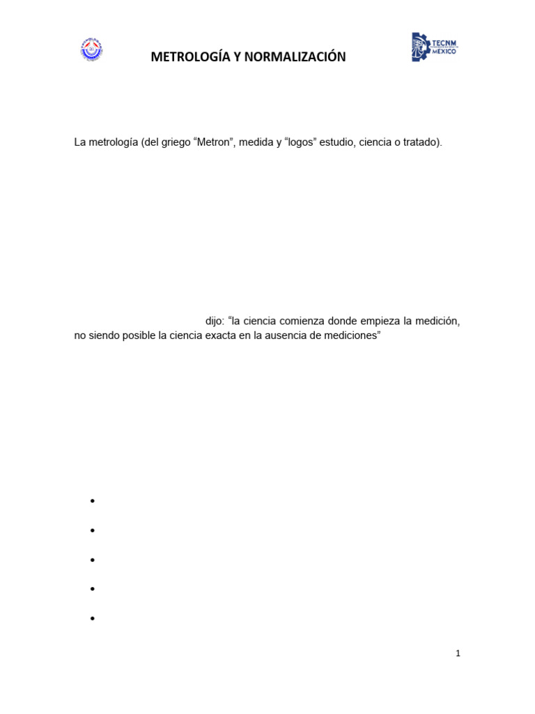 Apuntes para examen tema 1 Metrologia y normalizacion | PDF | Medición ...
