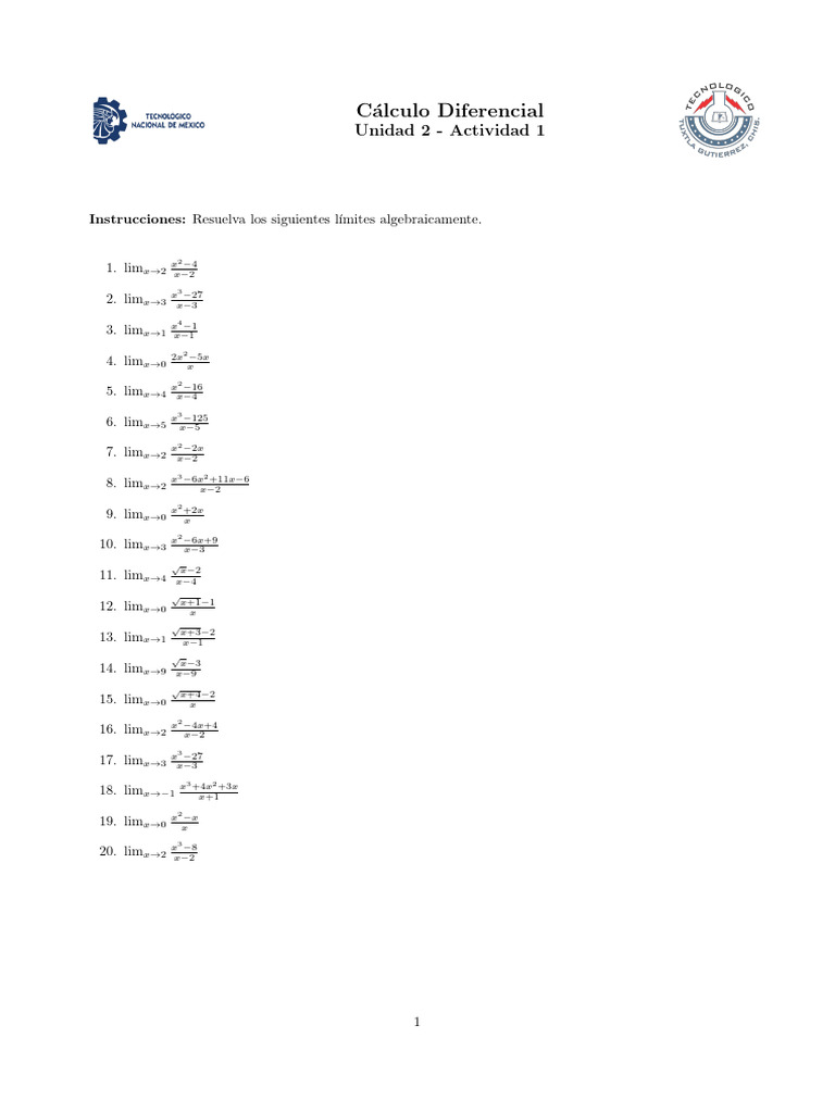 Limites Ejercicios | PDF