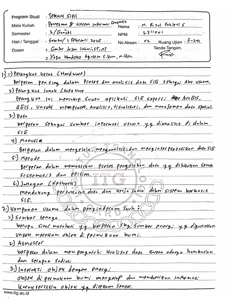 UAS Jawaban Essay SIG | PDF