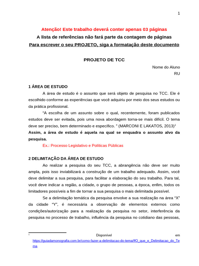 Template - Projeto de TCC - Graduacao | PDF | Sociologia | Brasil