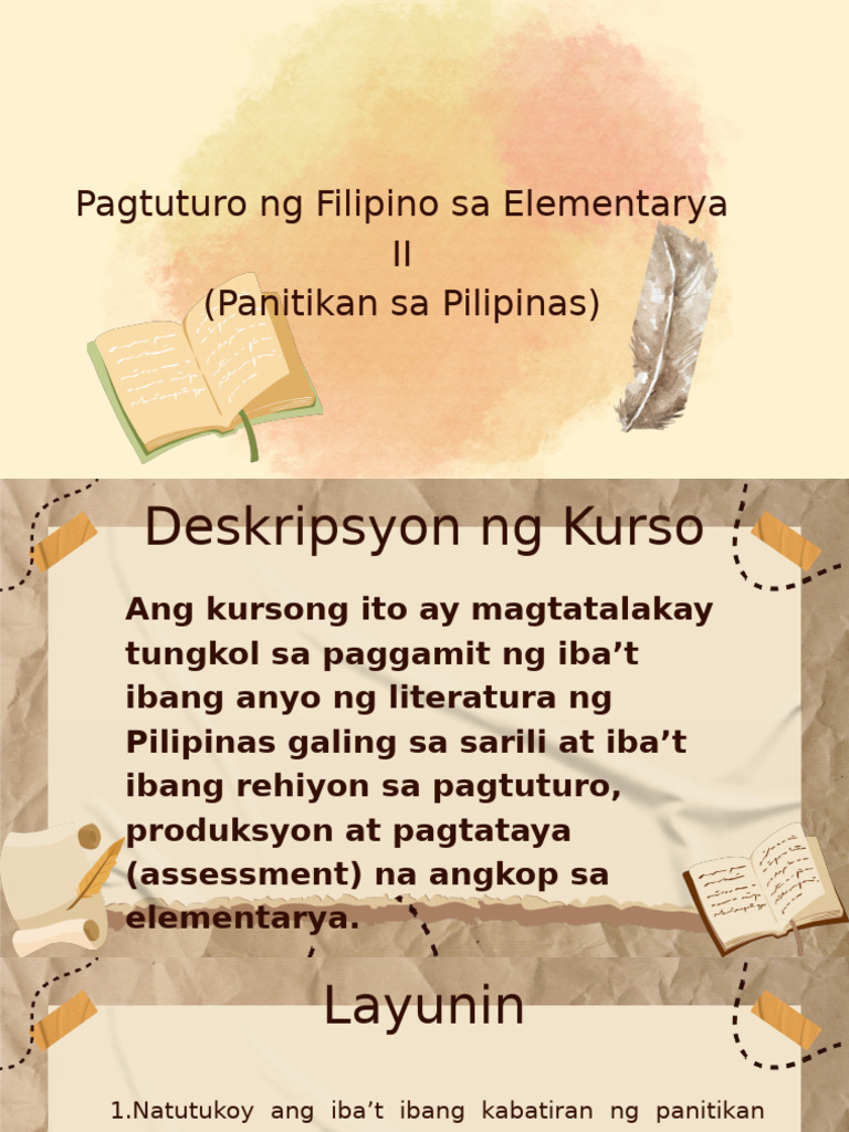 Pagtuturo NG Filipino Sa Elementarya II Panitikan Sa Pilipinas | PDF