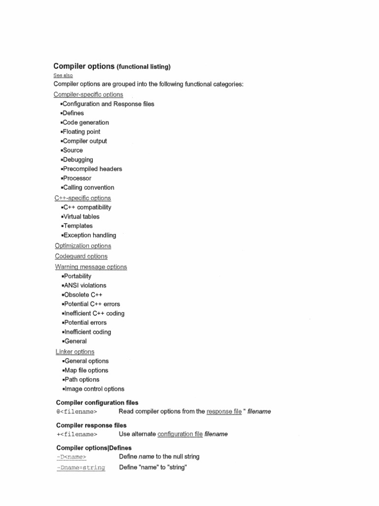 BCC32 Compiler Options Functional | PDF