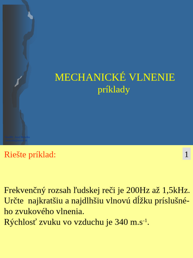 11-Priklady-Mechanicke Vlnenie | PDF