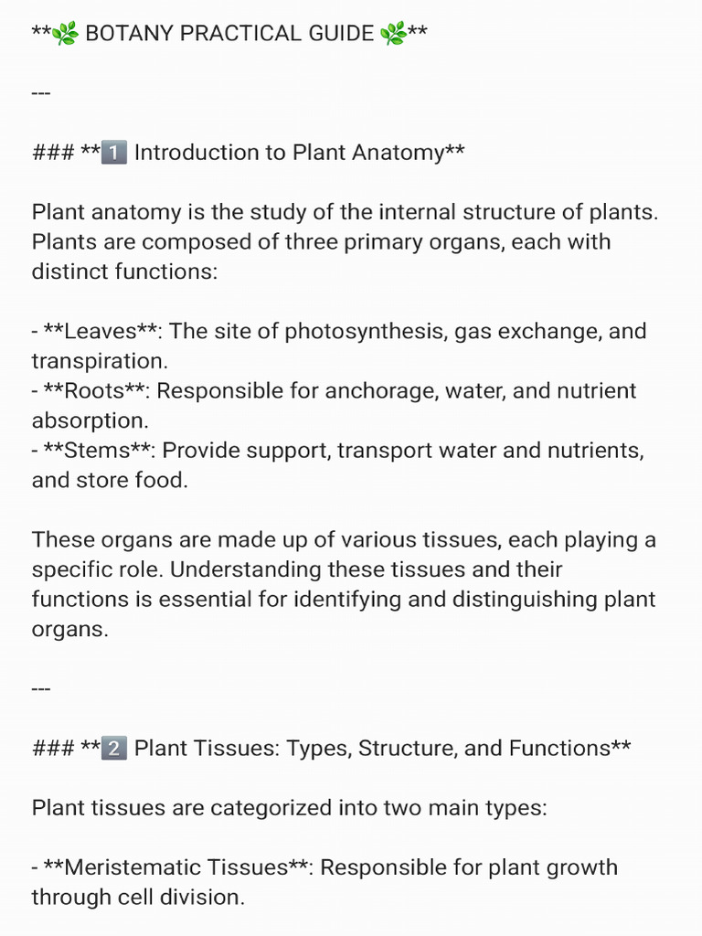 Botany Notes Ashkan | PDF