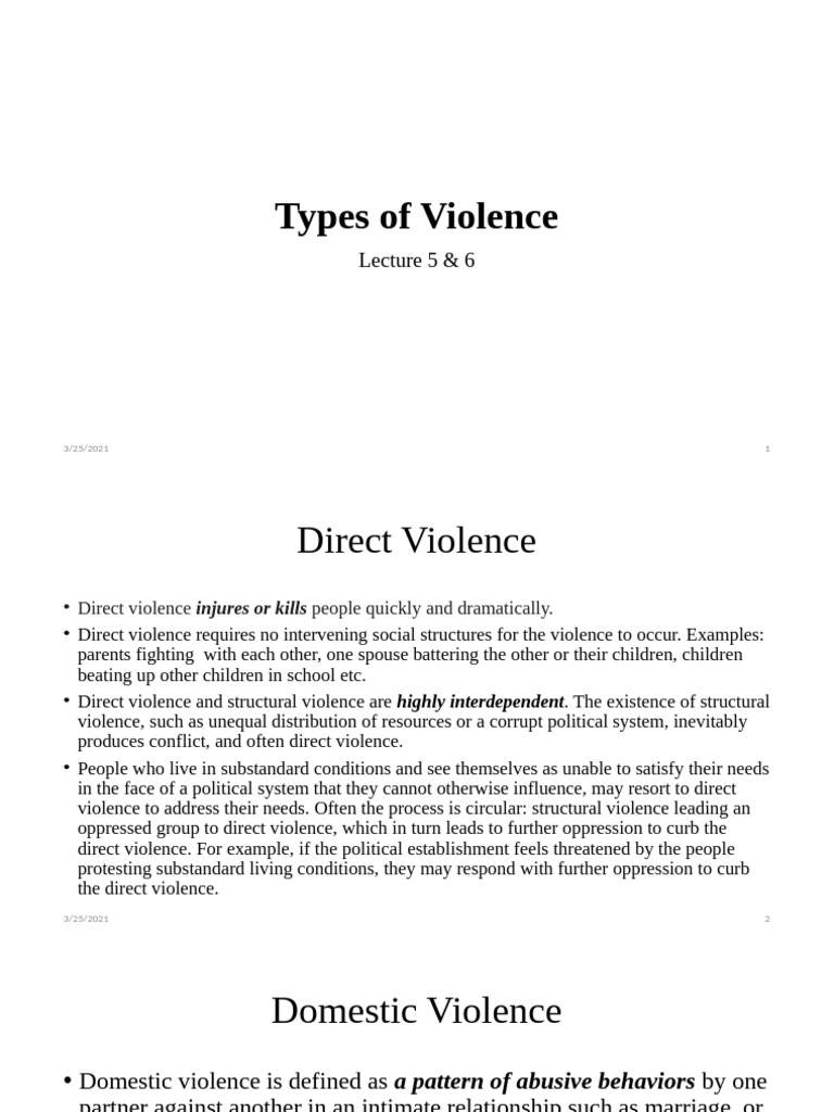 Understanding Types of Violence | PDF | Child Abuse | Domestic Violence