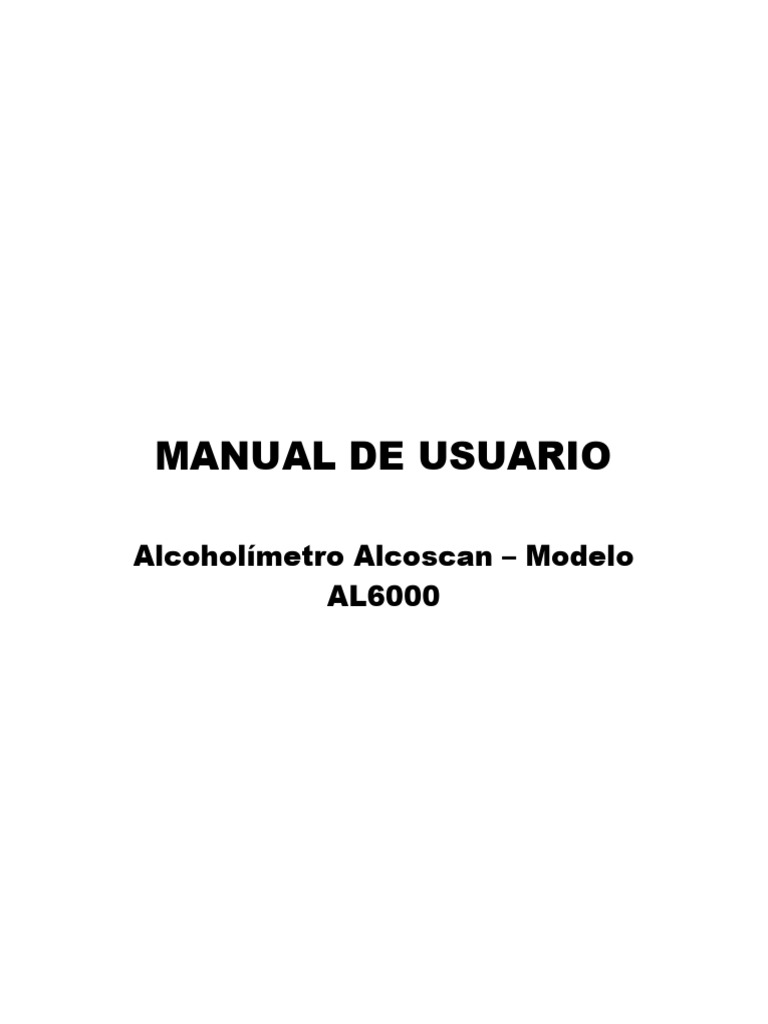Manual Al6000 | PDF | Sensor | Intoxicación alcohólica