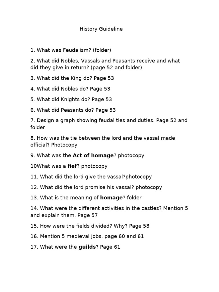 History_Guideline_on__Feudalism_2024 | PDF