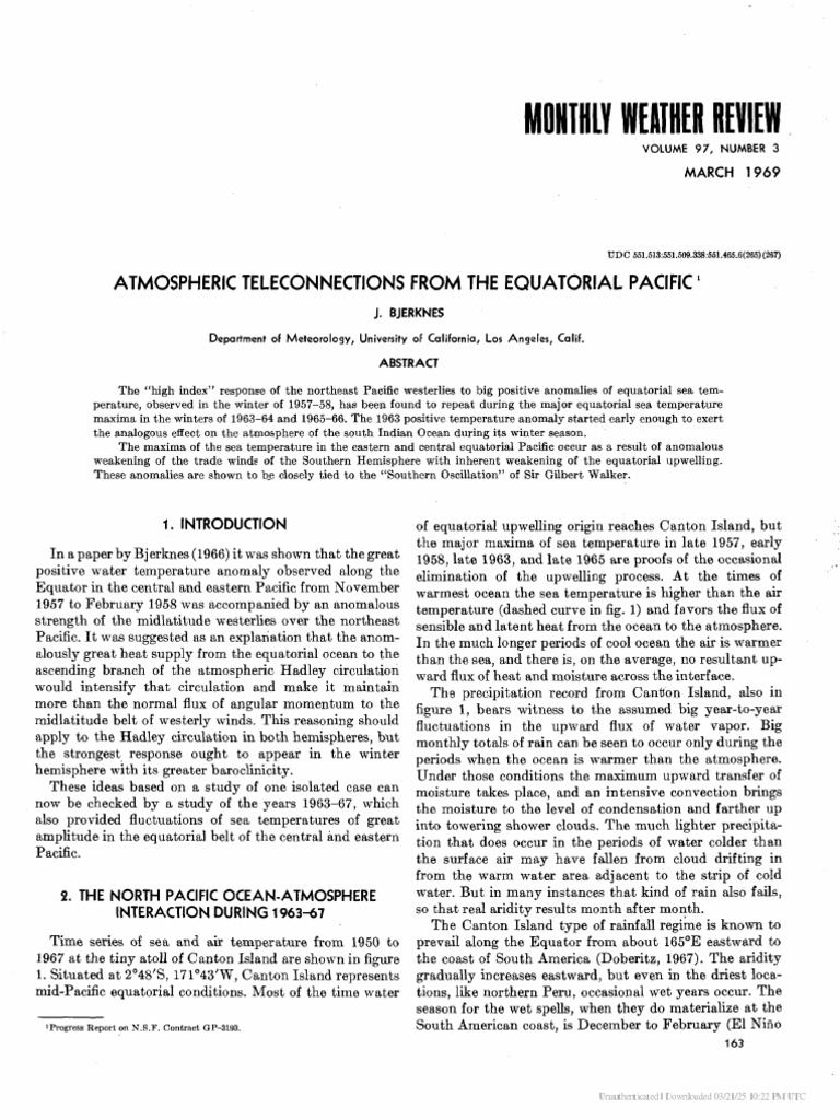 Mwre-1520-0493 1969 097 0163 Atftep 2 3 Co 2 | PDF | Atmospheric Circulation | Rain