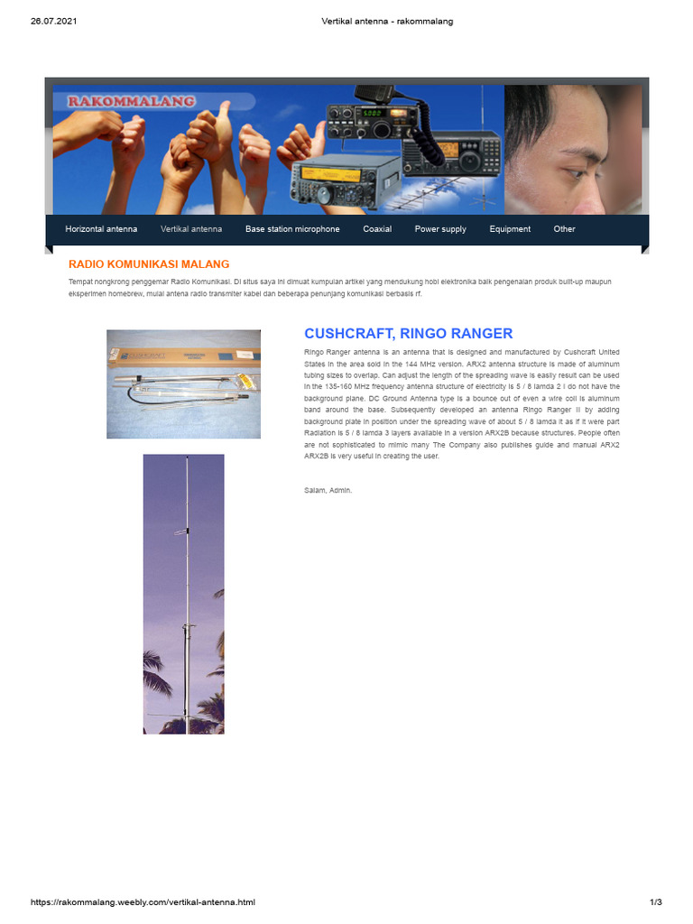 Vertikal Antenna - Rakommalang | PDF | Antenna (Radio) | Electronic Engineering