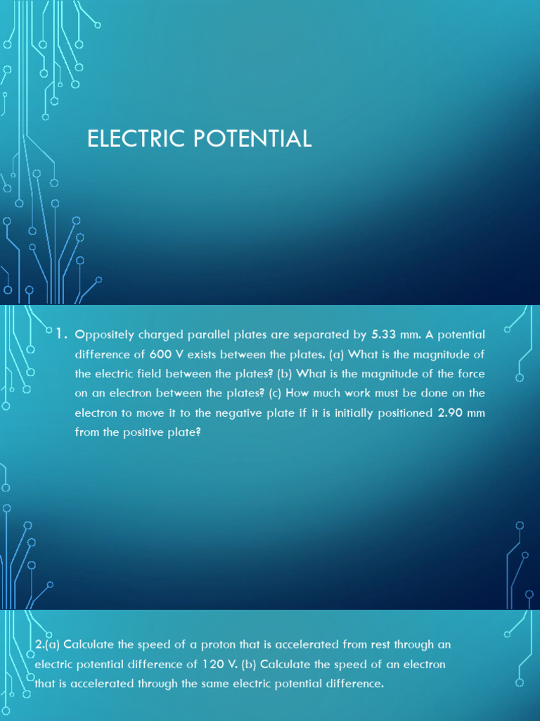 Tutorial 3 electric potential | PDF