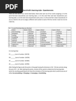 The VARK Questionnaire Scoring Chart | PDF