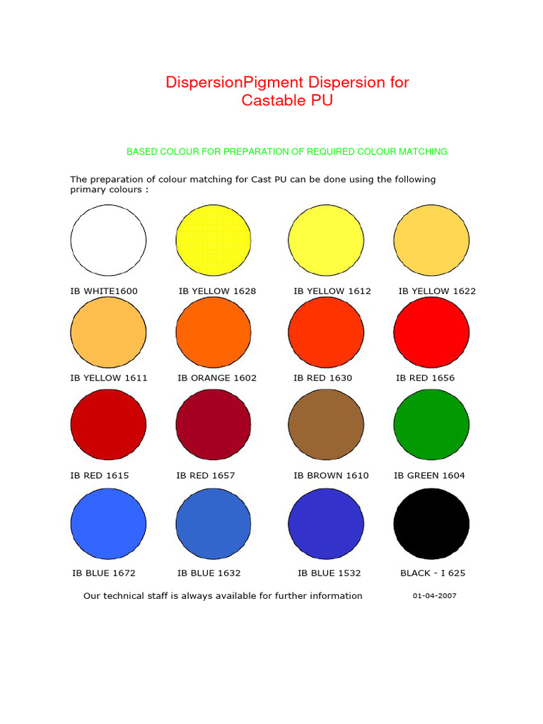 Pigment Paste Shed Card | PDF