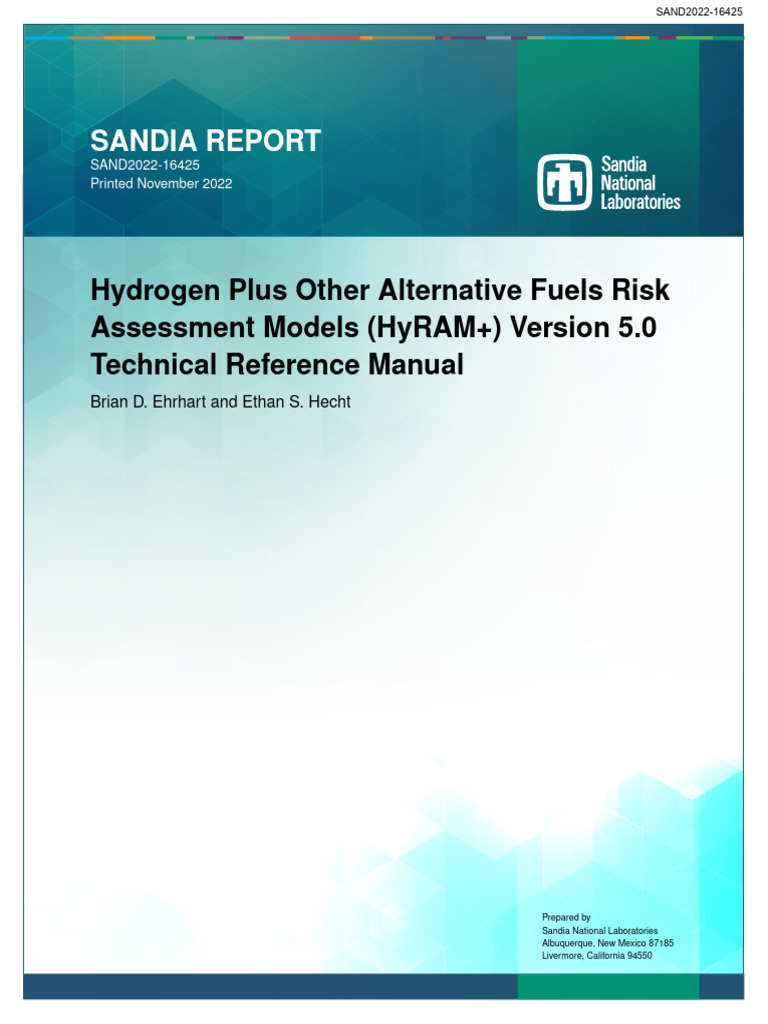 HyRAM+ 5.0: Hydrogen Risk Assessment Manual | PDF | Risk | Combustion