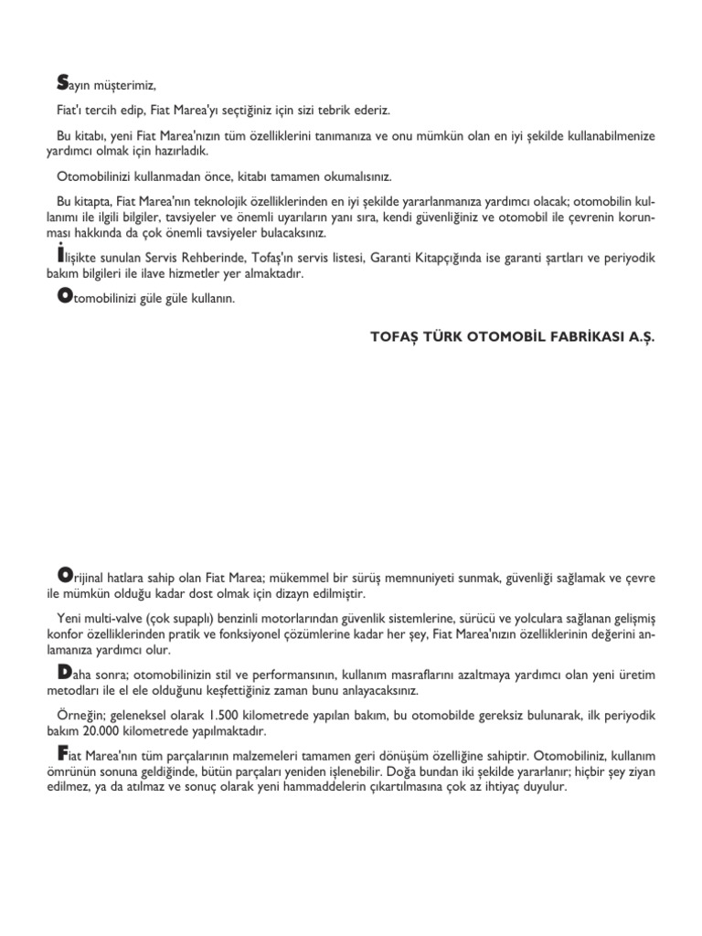 Marea_Kullanim_Kilavuzu_2003 | PDF