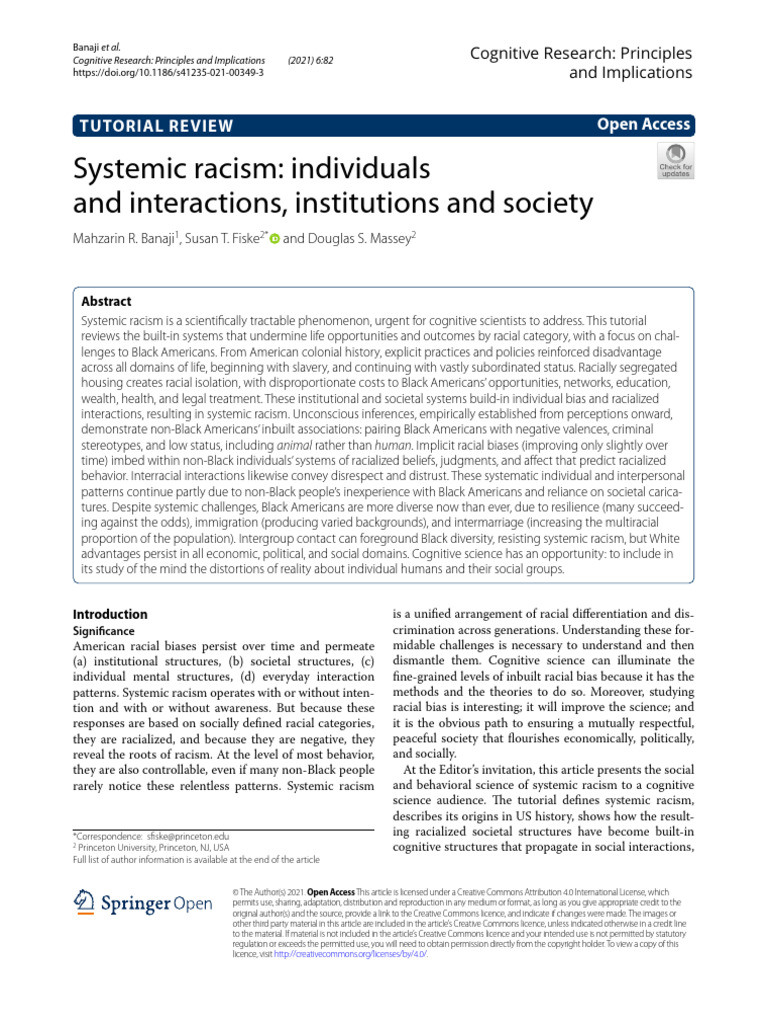 Systemic Racism - Individuals and Interactions, Institutions and Society | PDF | Home Owners ...
