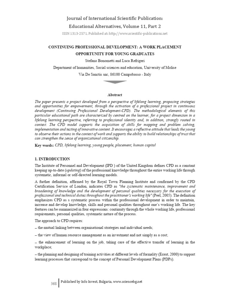 Continuing Professional Development | PDF | Apprenticeship | Professional Development