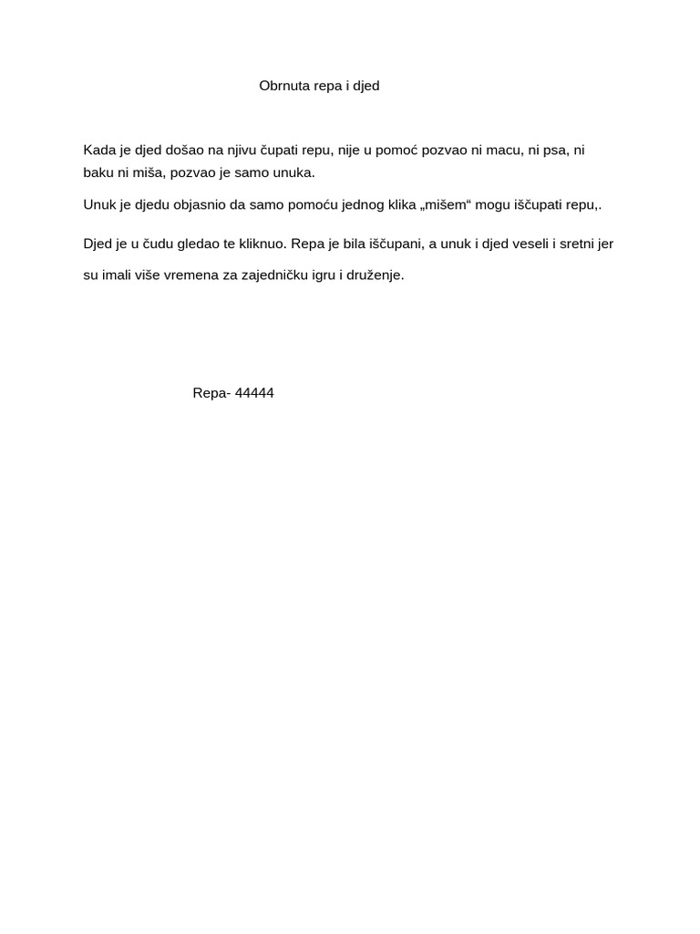 Obrnuta Repa I Djed | PDF