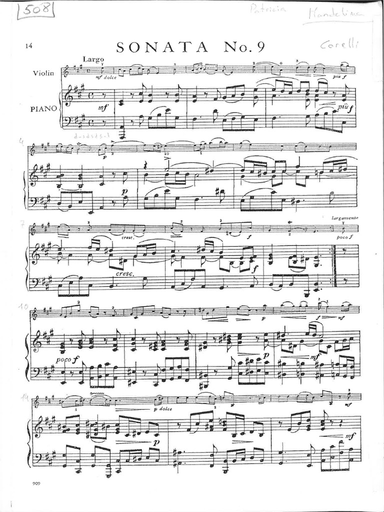 Sonata Nº 9 de Corelli, Mandolina y Piano | PDF