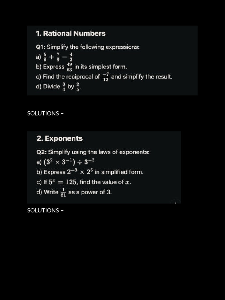ICSE CLASS 7 Math Practice Sheet 4 | PDF
