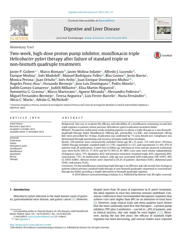 Moxifloxacin Triple Therapy for H. Pylori | PDF | Antimicrobial ...