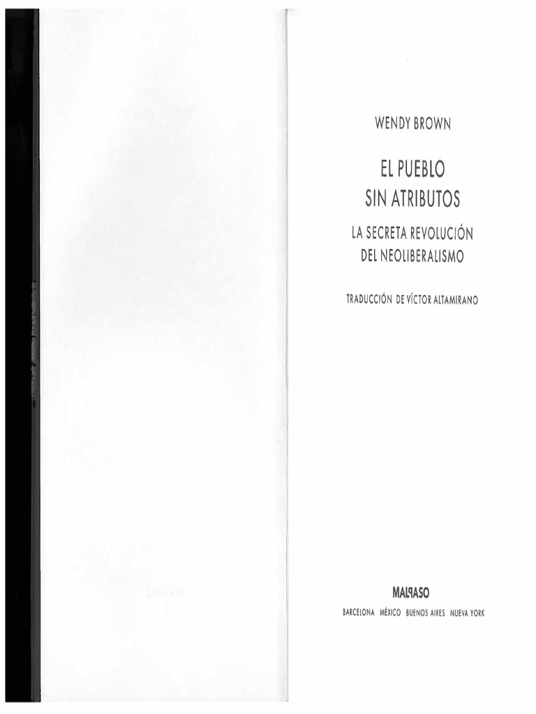 Wendy Brown - El Pueblo Sin Atributos | PDF