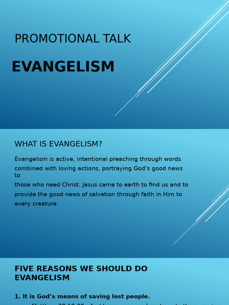 PROMOTIONAL TALK - Evangelism | PDF | Jesus | Gospel Of Matthew