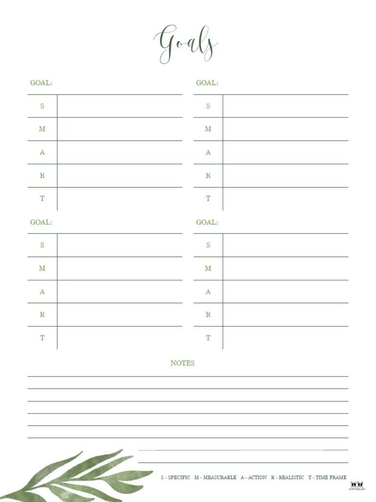 Printable Goals Planner Page 3 | PDF