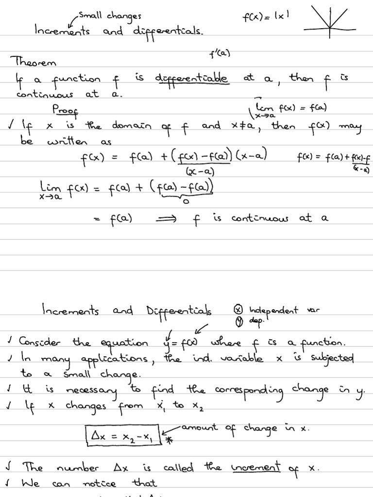 Increments Differentials And Related Rates Pdf