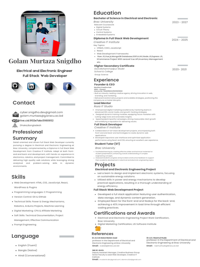 Minimalist Professional CV Resume | PDF | Web Development | World Wide Web