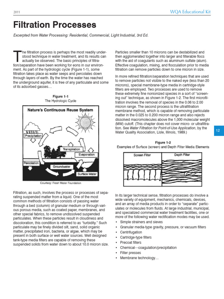 Article 3 Filtration Processes Vol IV | PDF | Filtration | Water ...