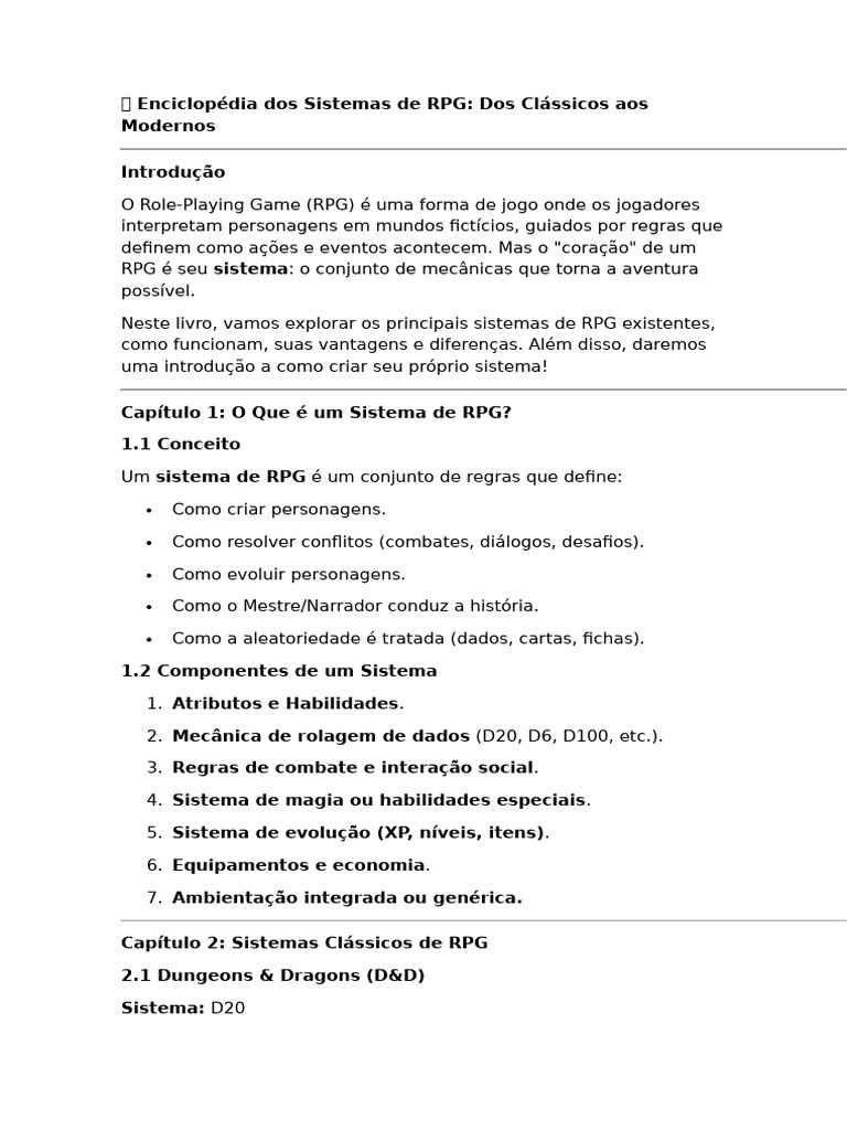 ? Enciclopédia Dos Sistemas de RPG | PDF | Jogos de RPG | Dungeons ...