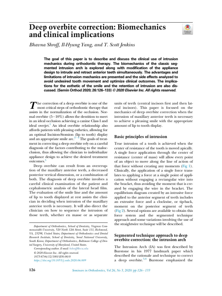 Deep overbite correction Biomechanics and clinical implications (3 ...