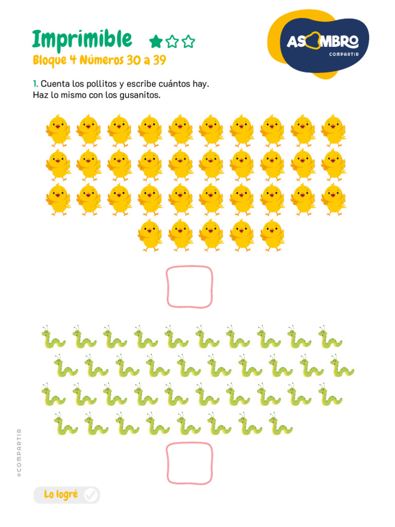 Actividades para aprender números 30-39 | PDF