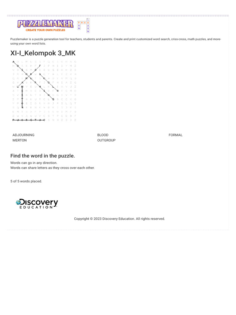 Word Search Puzzle - Discovery Education Puzzlema 2 | PDF