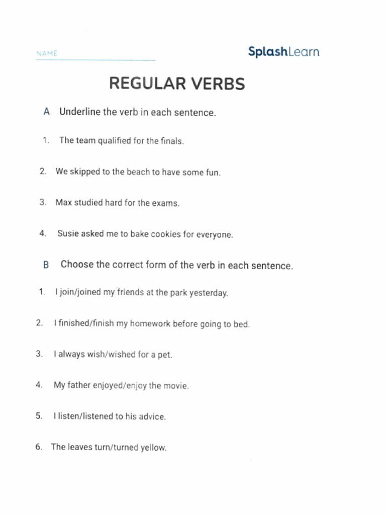 Regular Verbs | PDF