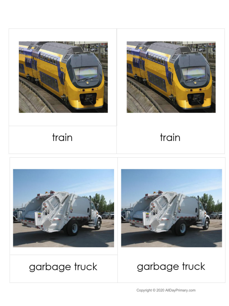 Transportation Three Part Cards | PDF