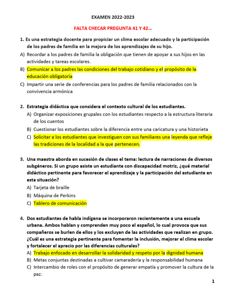 Examen 2022-2023 Corregido | PDF | Plan de estudios | Evaluación